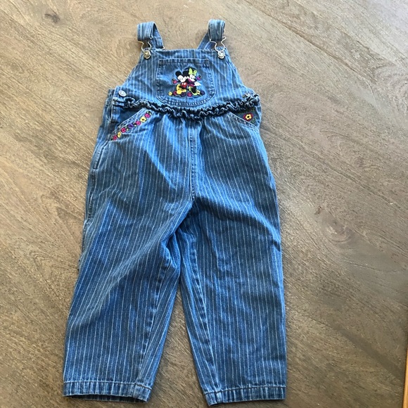 Minnie Mouse Disney | Bottoms | Disney Minnie Mouse 9s Denim Overalls ...